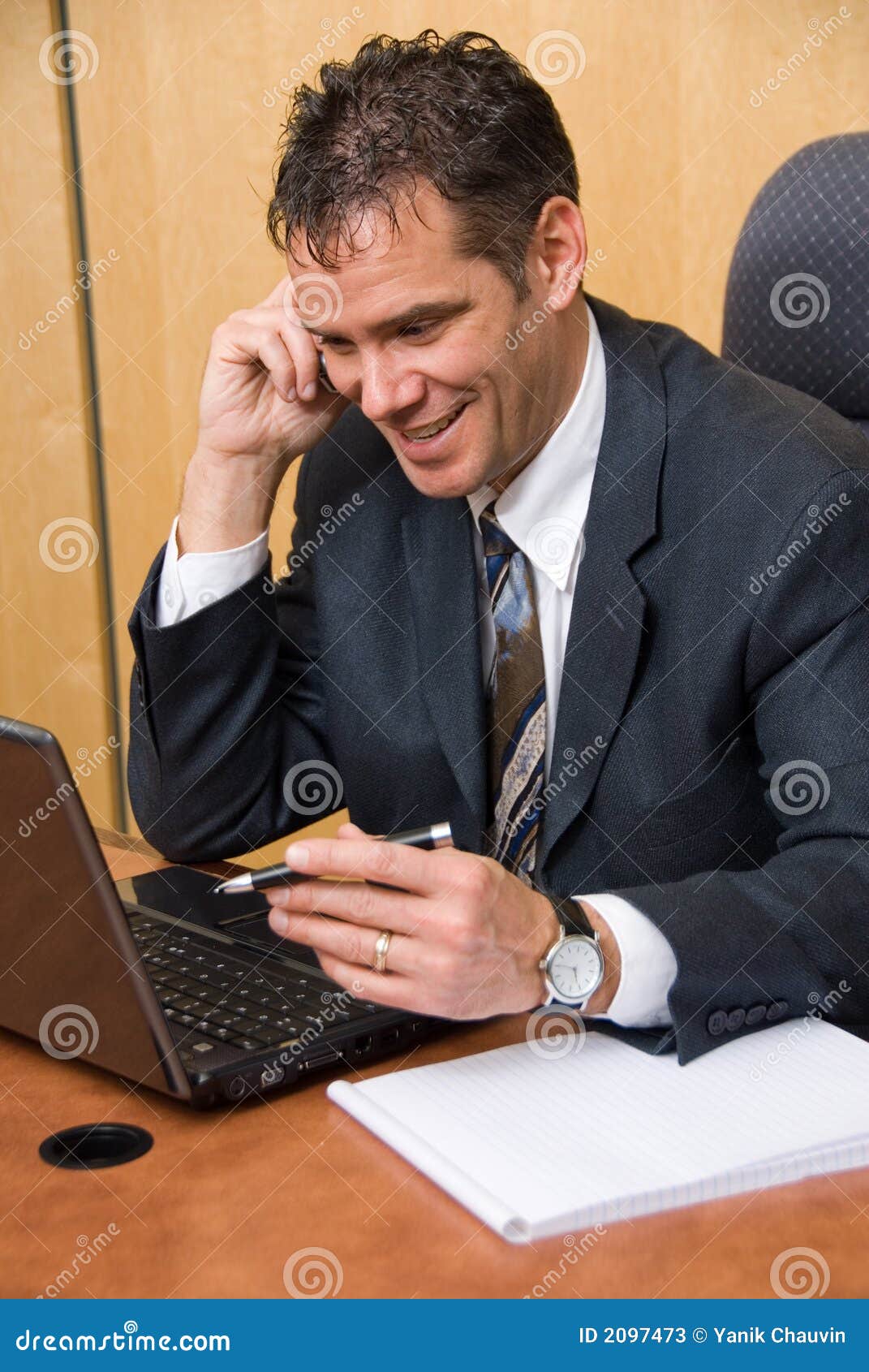 Taking the call stock image. Image of table, suit, call - 2097473