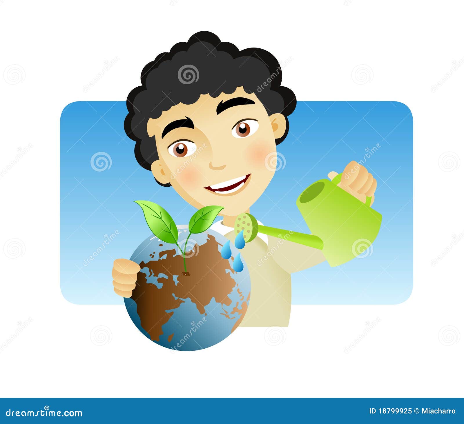 Taking care of the Earth stock vector. Illustration of globe - 18799925