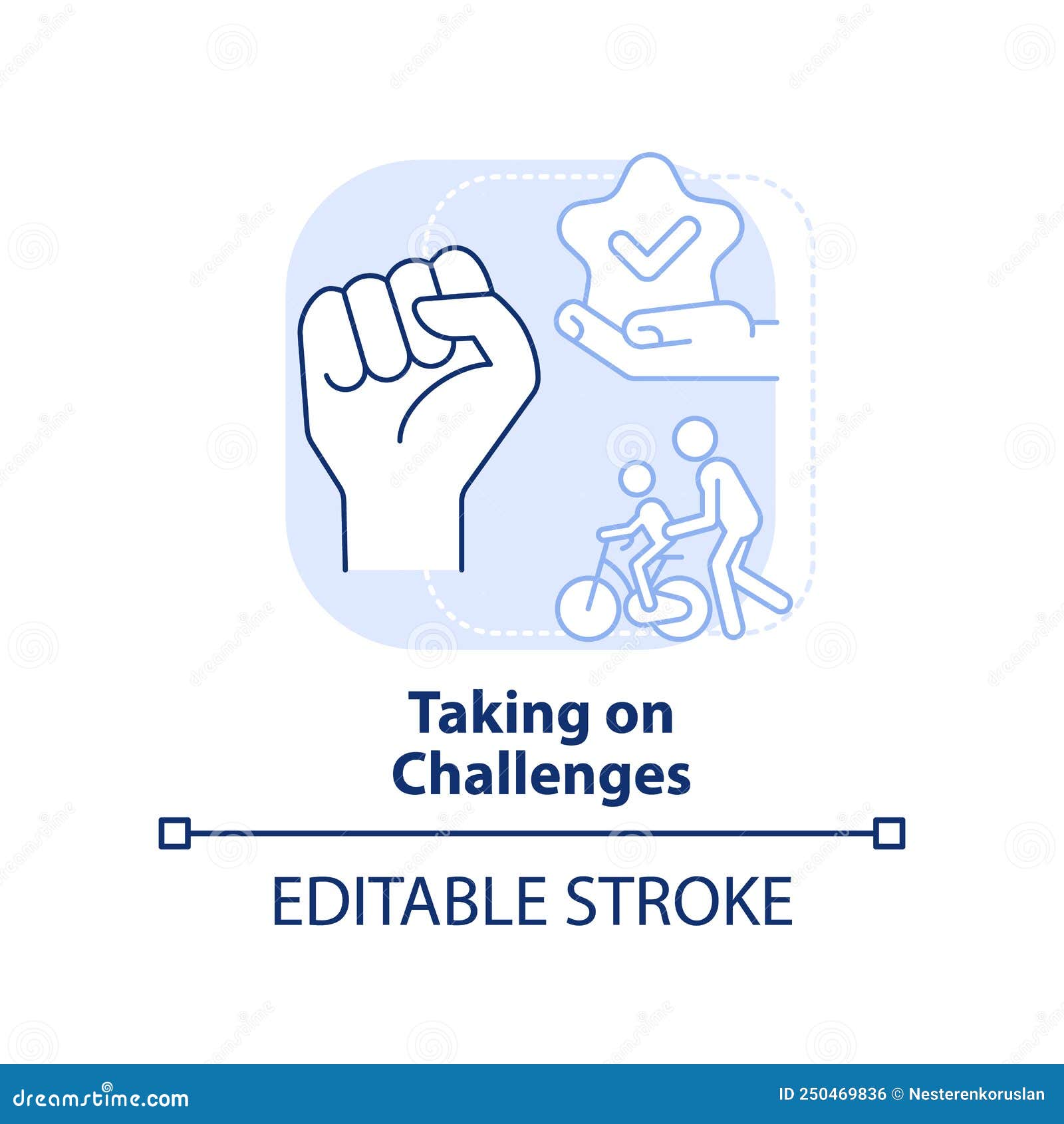 Taking on Challenges Light Blue Concept Icon Stock Vector ...