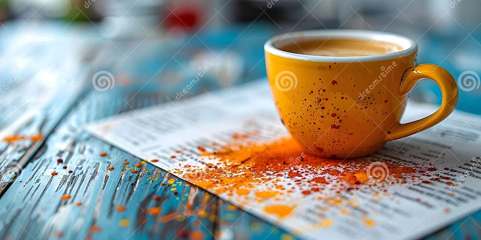 Taking a Coffee Break during a Coding Session with Printed Digital Workspace Code and Software ...