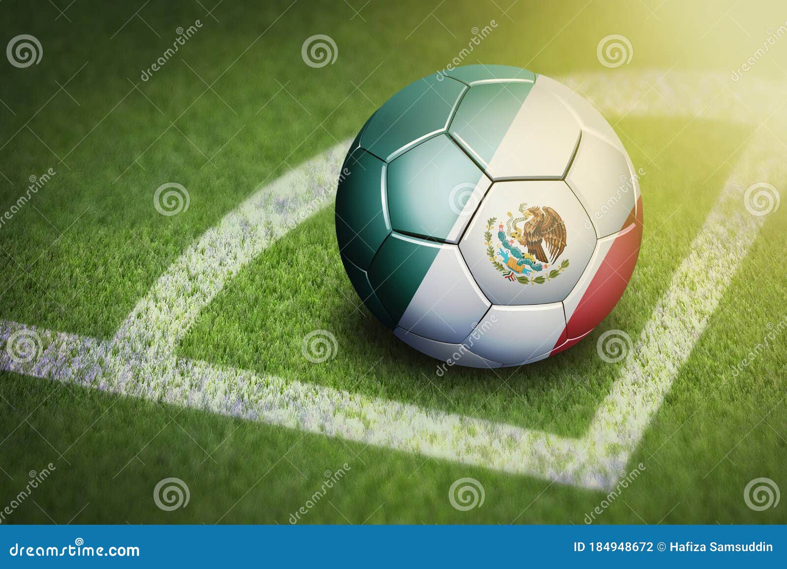 Taking a Corner with Mexico Flag Soccer Ball Stock Illustration ...