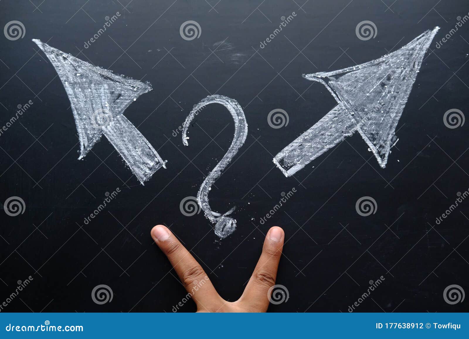 Finger and Arrows Pointing in Different Directions on Floor, Choice in ...