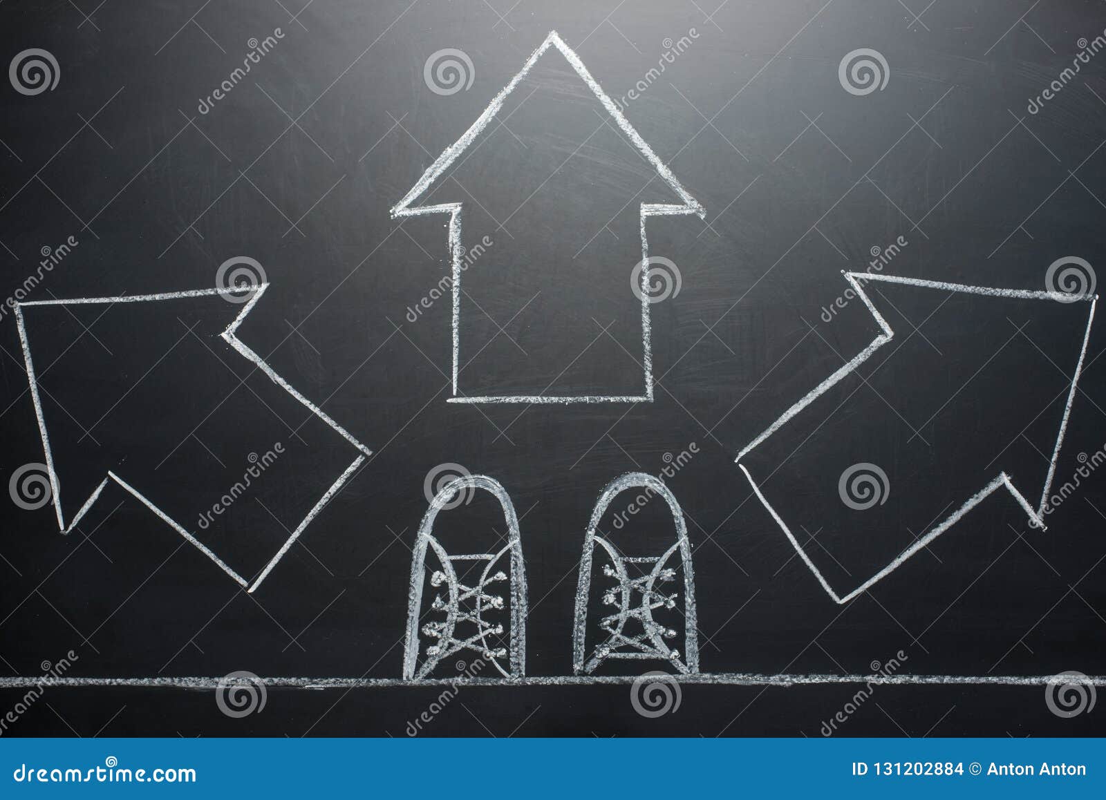 Taking Decisions for the Future Man Standing with Three Direction Arrow ...