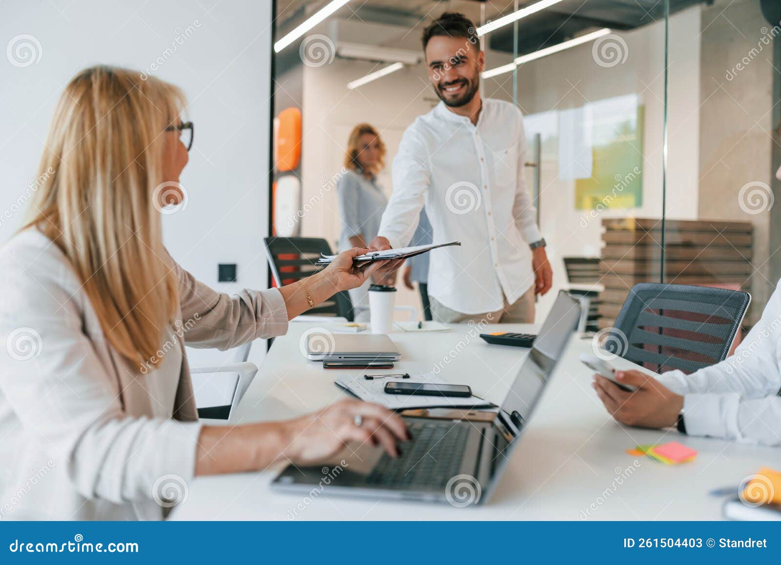 Taking the Documents. Group of Professional Business People is in the ...