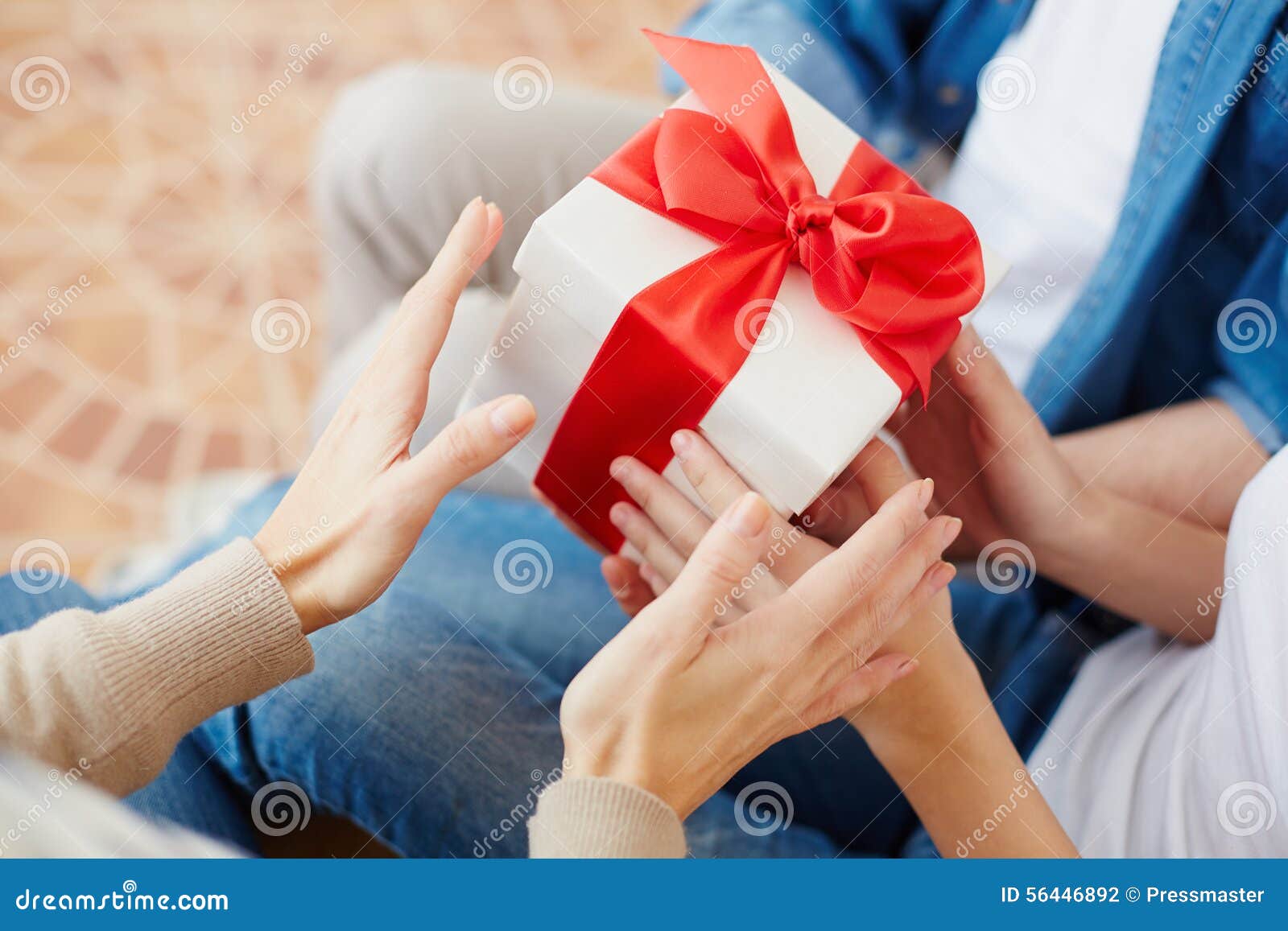 Taking gift stock photo. Image of package, march, hand - 56446892