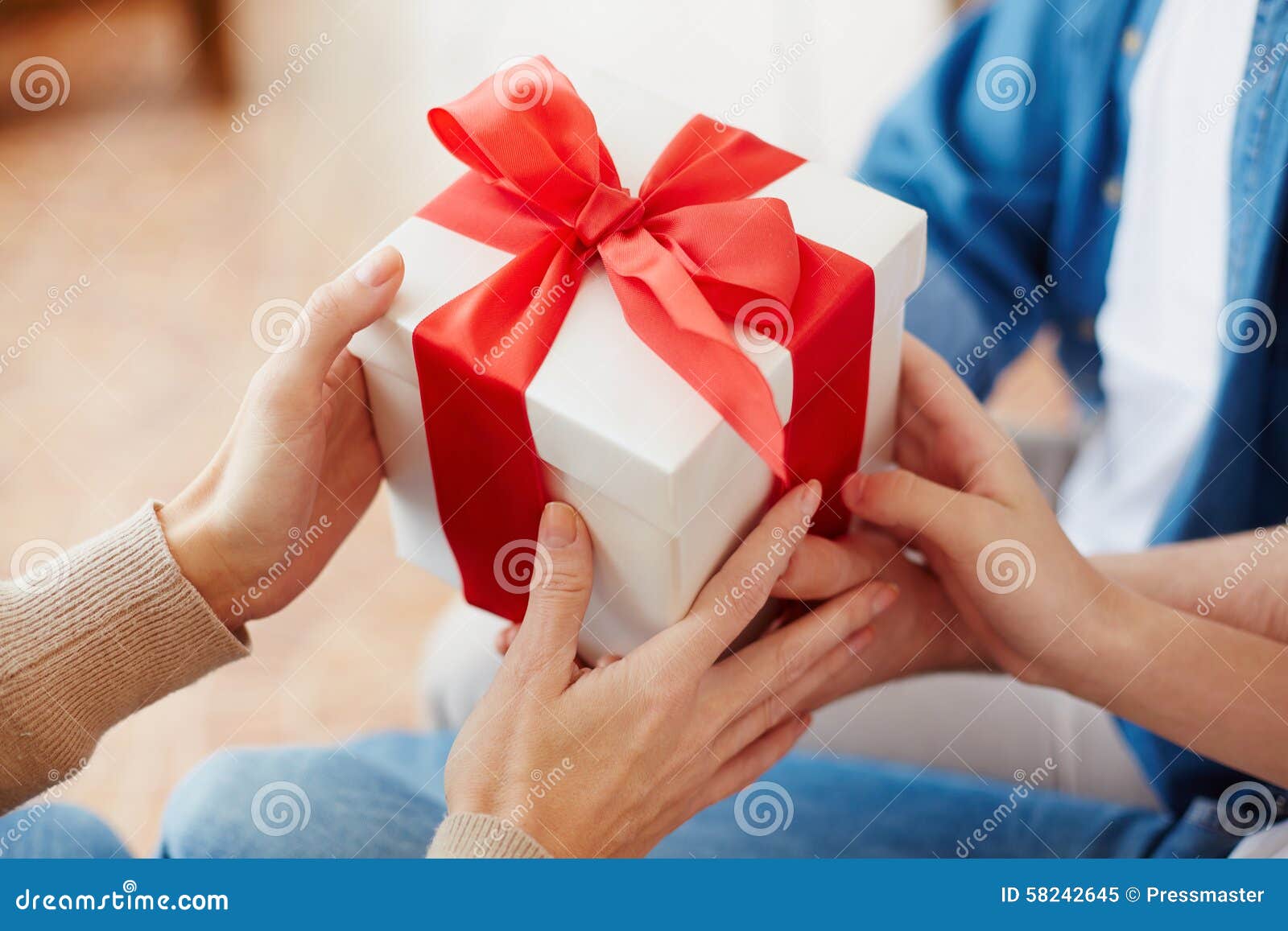 Taking gift stock image. Image of giving, human, focus - 58242645