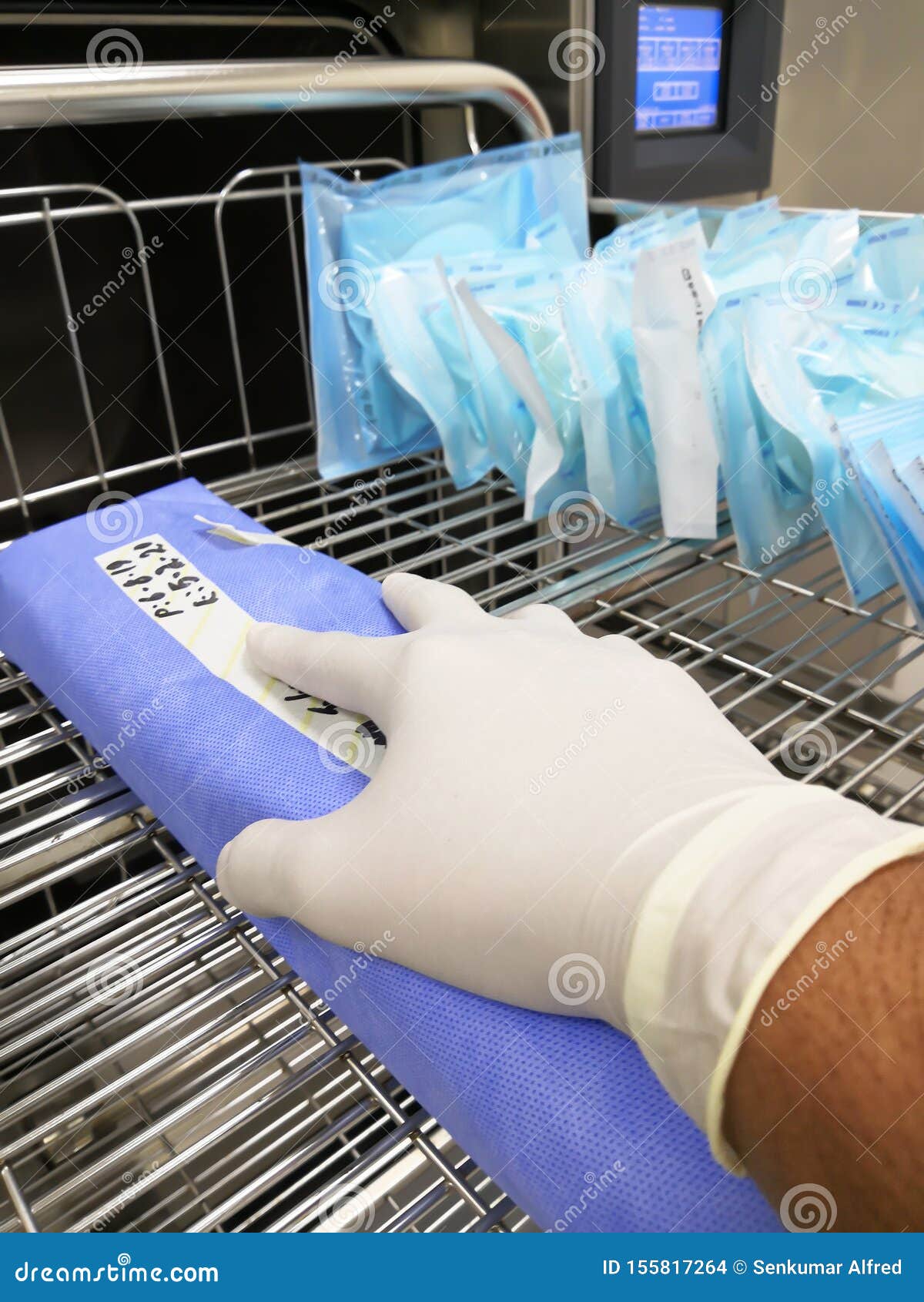 Taking with Hand Wrapped Surgical Instruments from Trolley Stock Photo ...