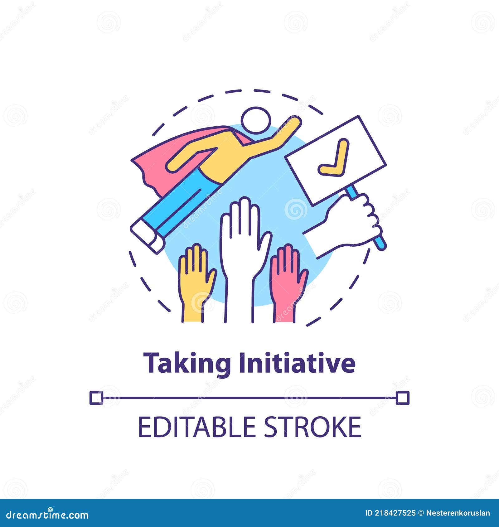 Taking Initiative Concept Icon Stock Vector - Illustration of idea ...