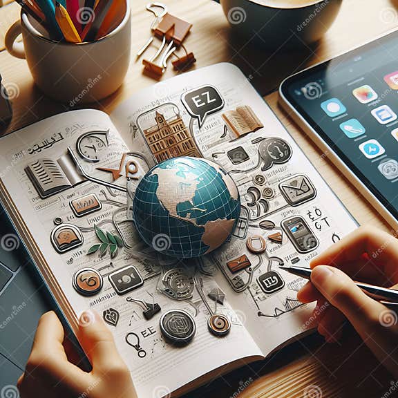 Taking a Language Class Learning a New Language or Improvin La Stock ...