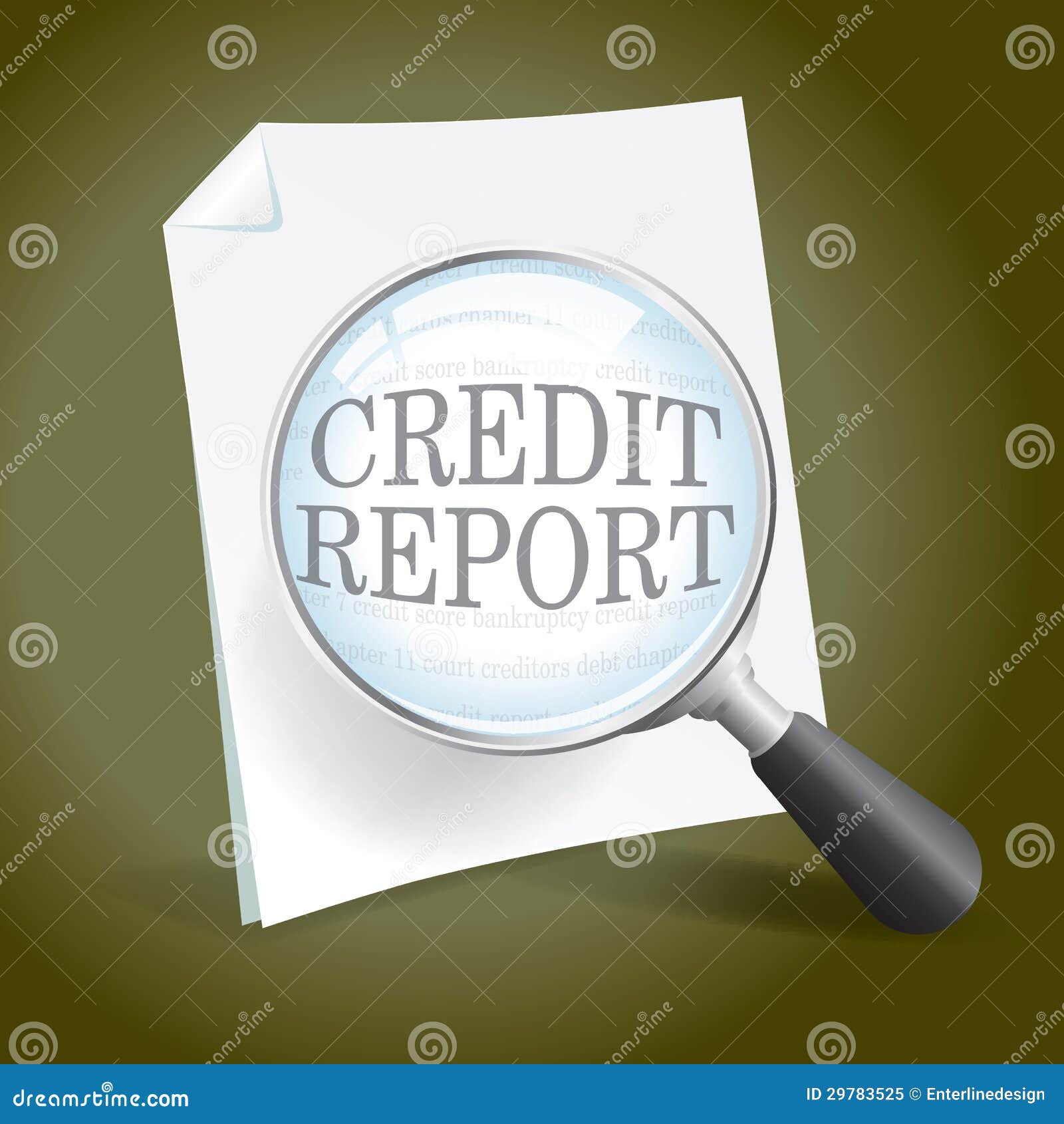Examining a Credit Report stock vector. Illustration of score - 29783525