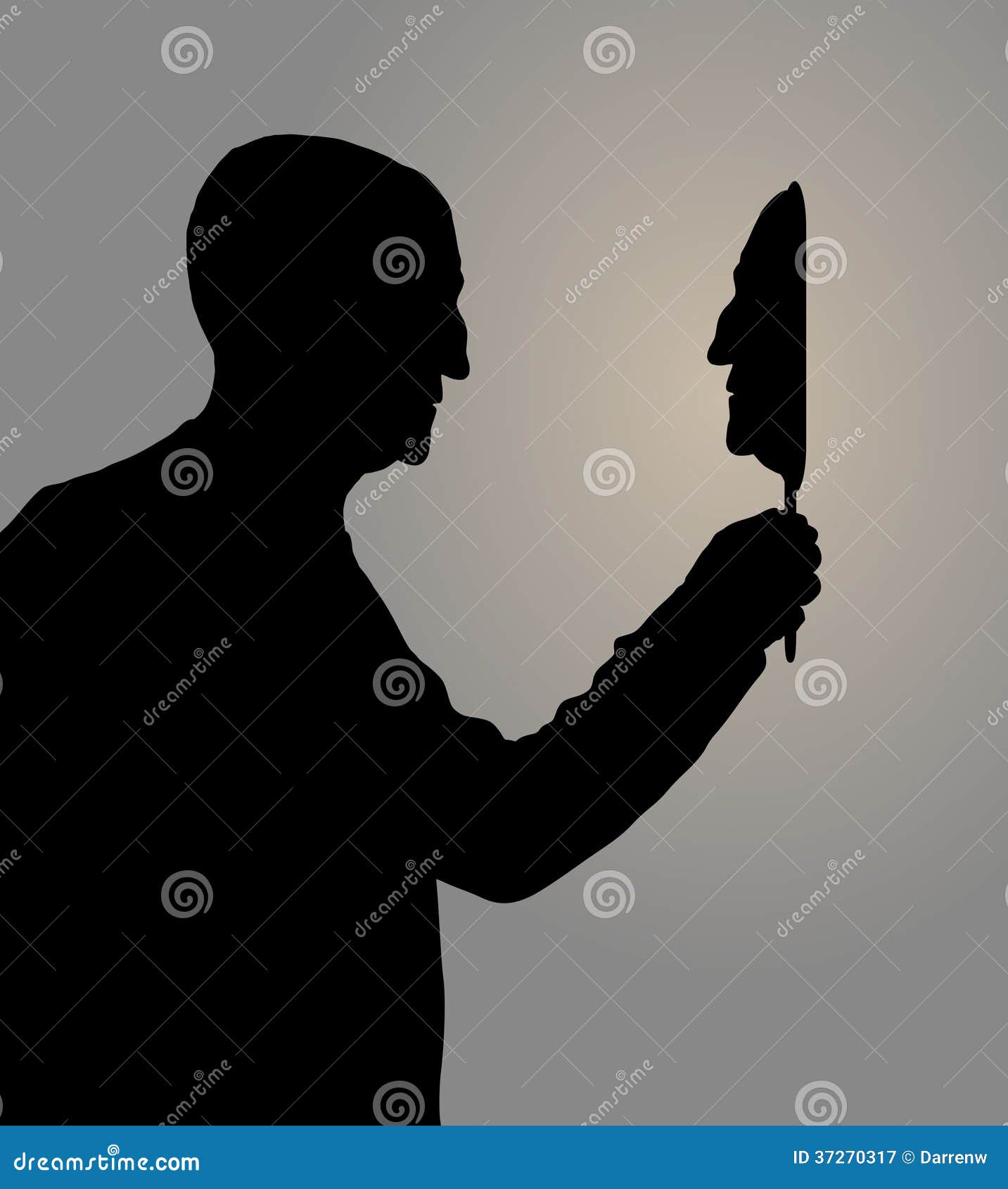 Taking a look at oneself stock illustration. Illustration of face ...