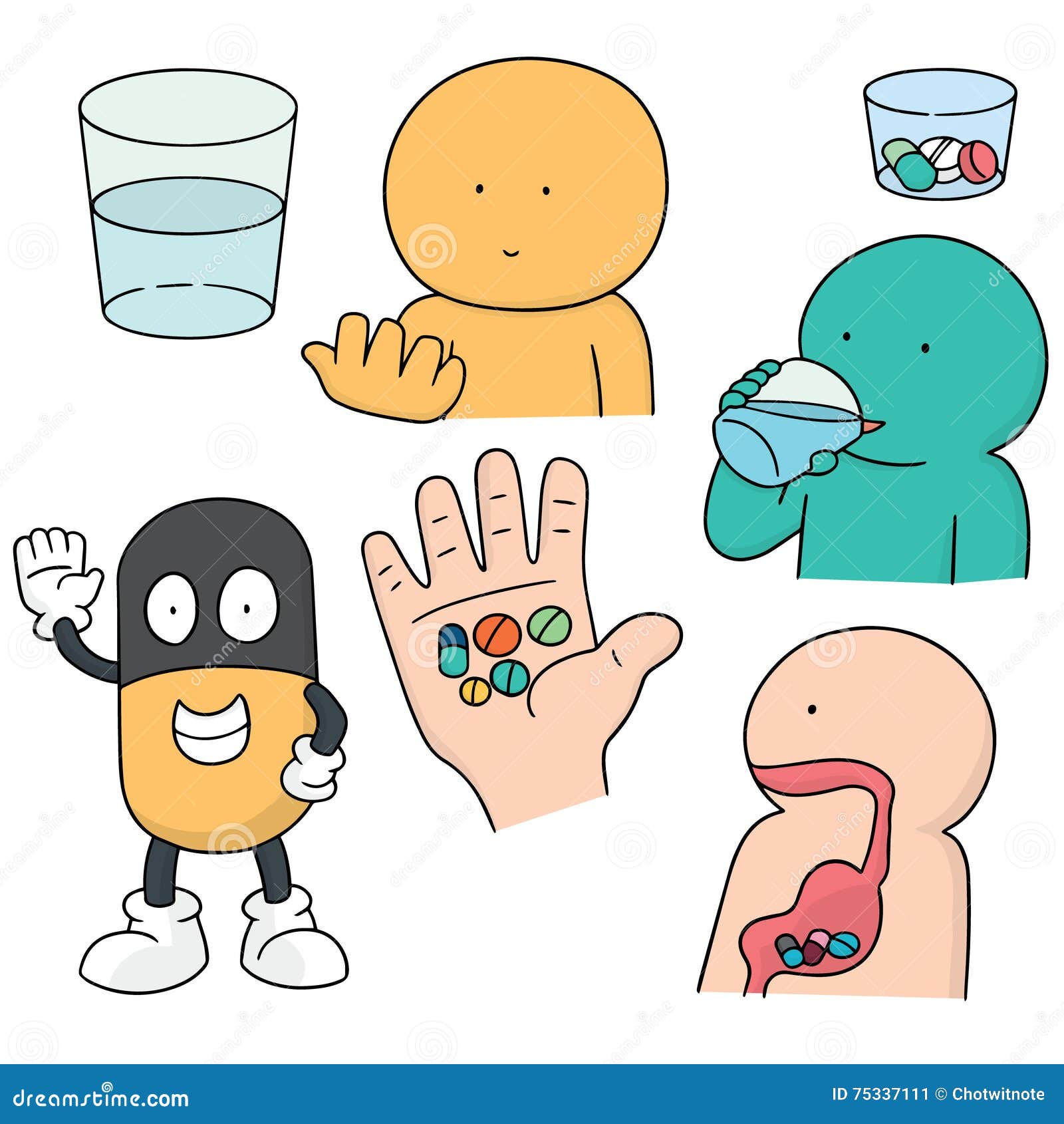 Taking medicine stock vector. Illustration of drinking - 75337111