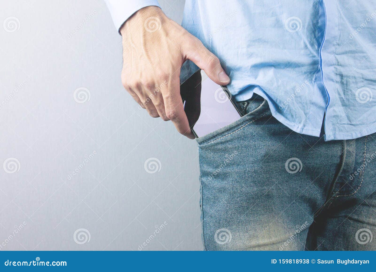 Taking Modern Smartphone Out of Pocket Stock Photo - Image of telephone ...