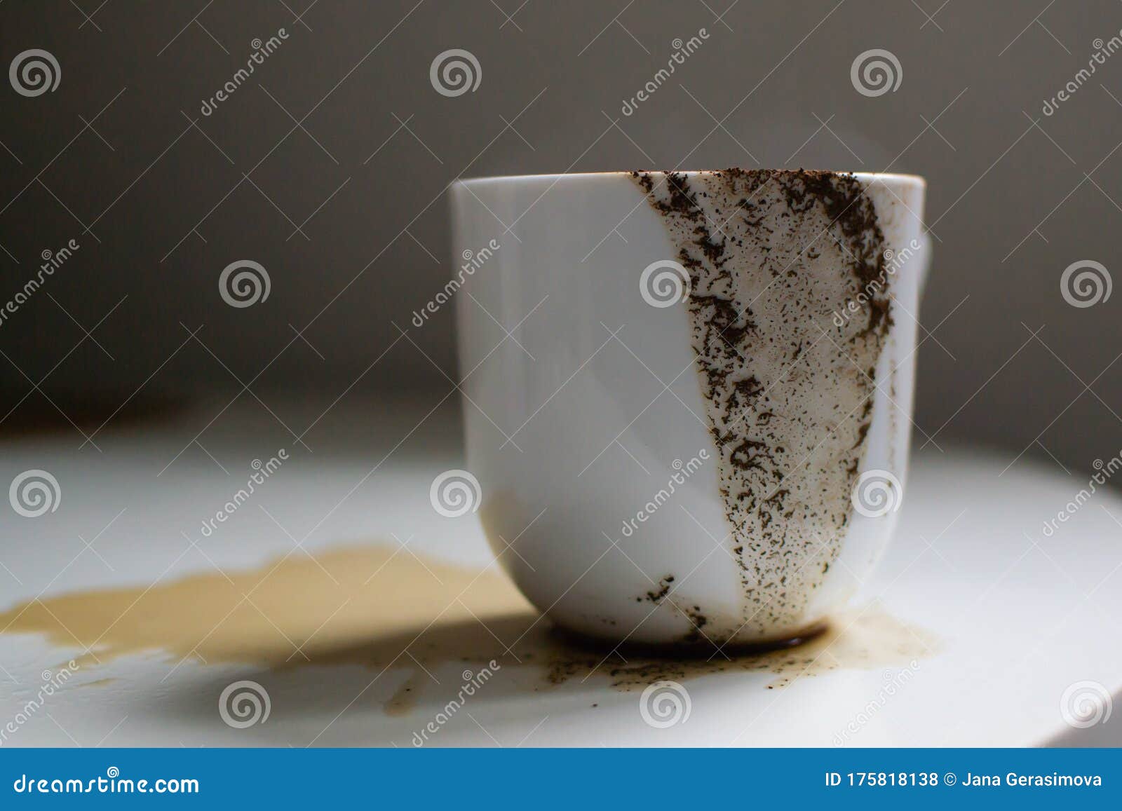 A Morning Coffee Routine with an Accident Stock Photo - Image of ...