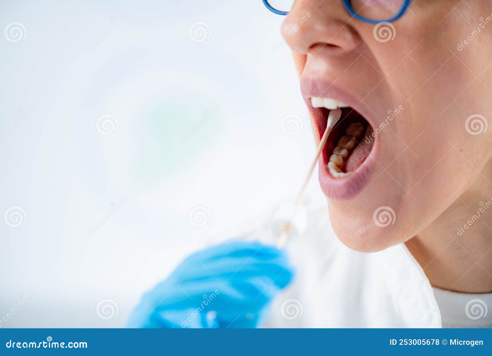 Taking a Mouth Swab for DNA Analysis Stock Photo - Image of glove ...