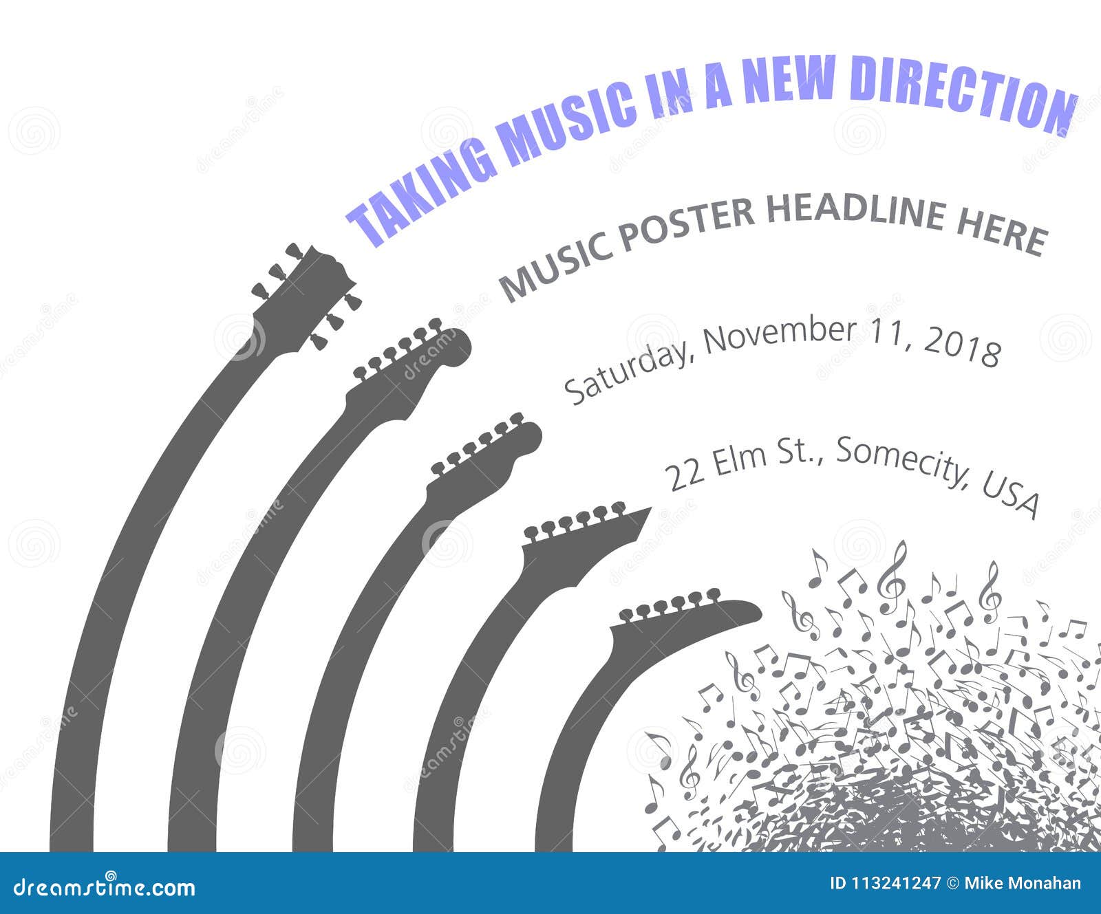 Taking Music in a New Direction Exciting Event Poster Stock Vector ...