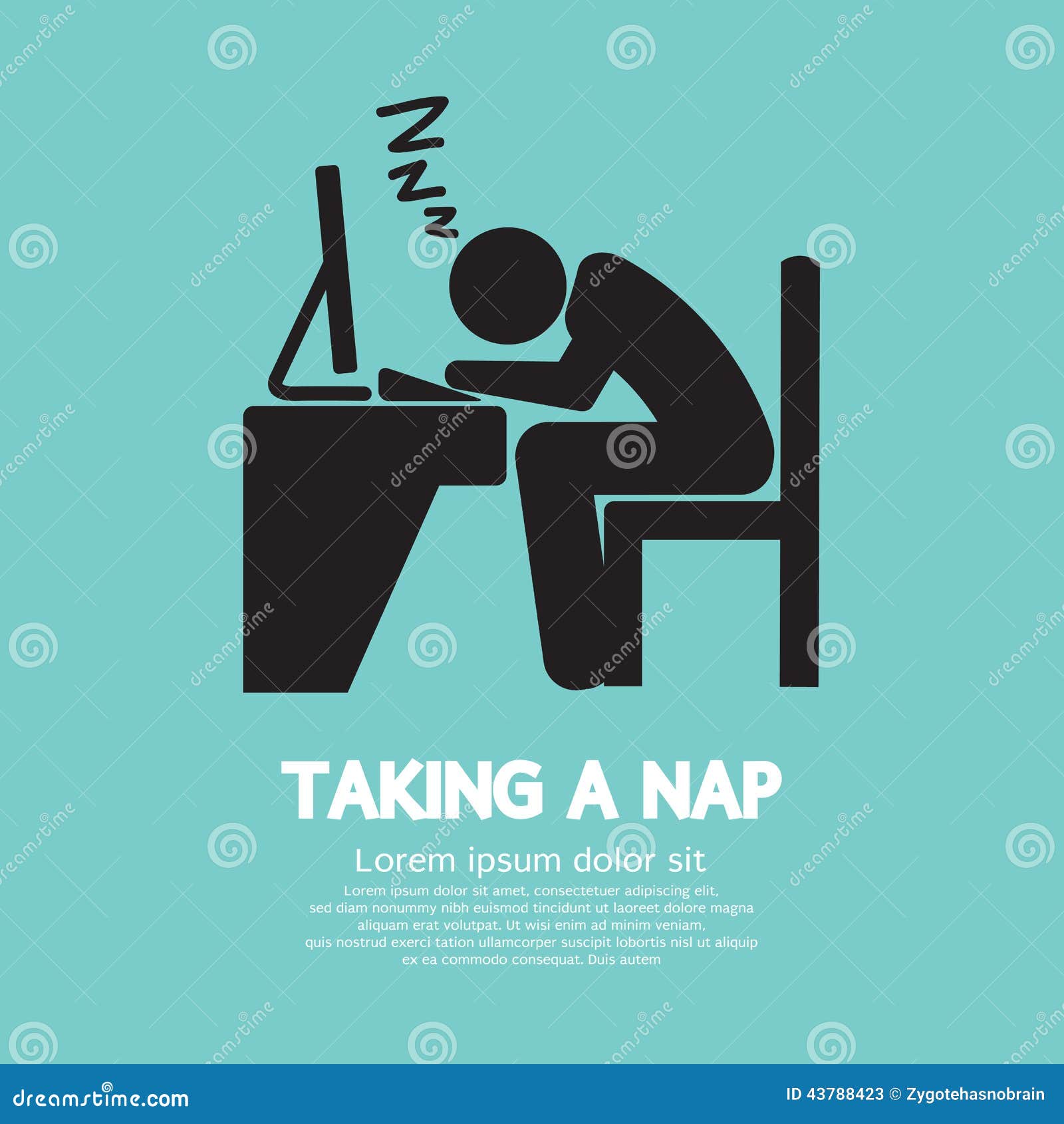 Taking a Nap Graphic Symbol Stock Vector - Illustration of resting ...