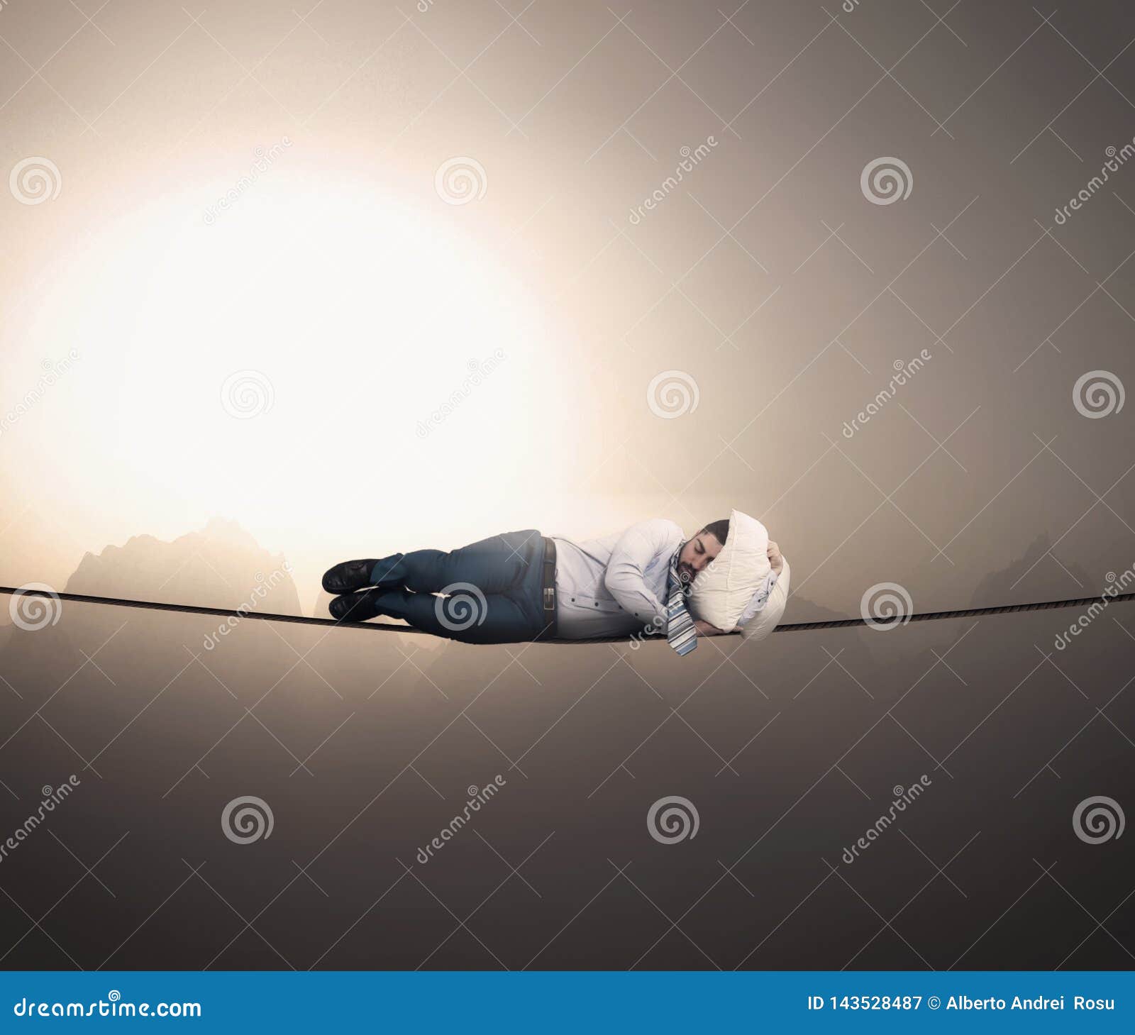 Taking a nap on a rope stock image. Image of problem - 143528487