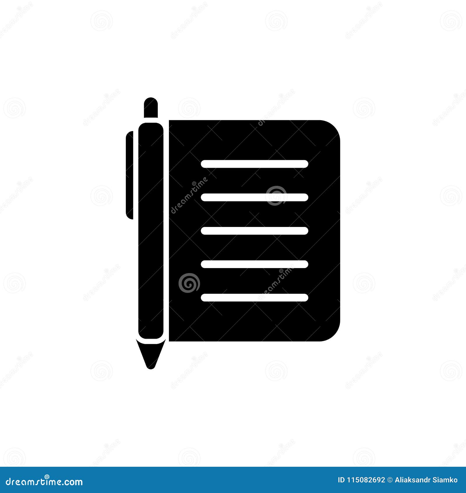 Taking note icon stock vector. Illustration of diary - 115082692