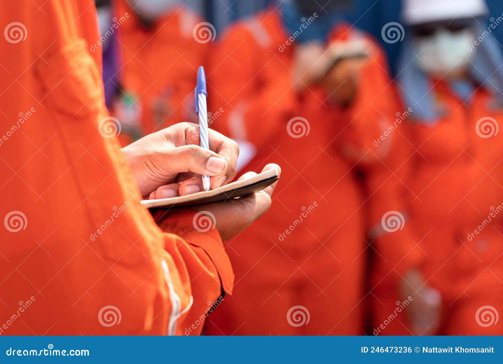 Taking Note during Perform Safety Audit and Inspection. Stock Photo ...