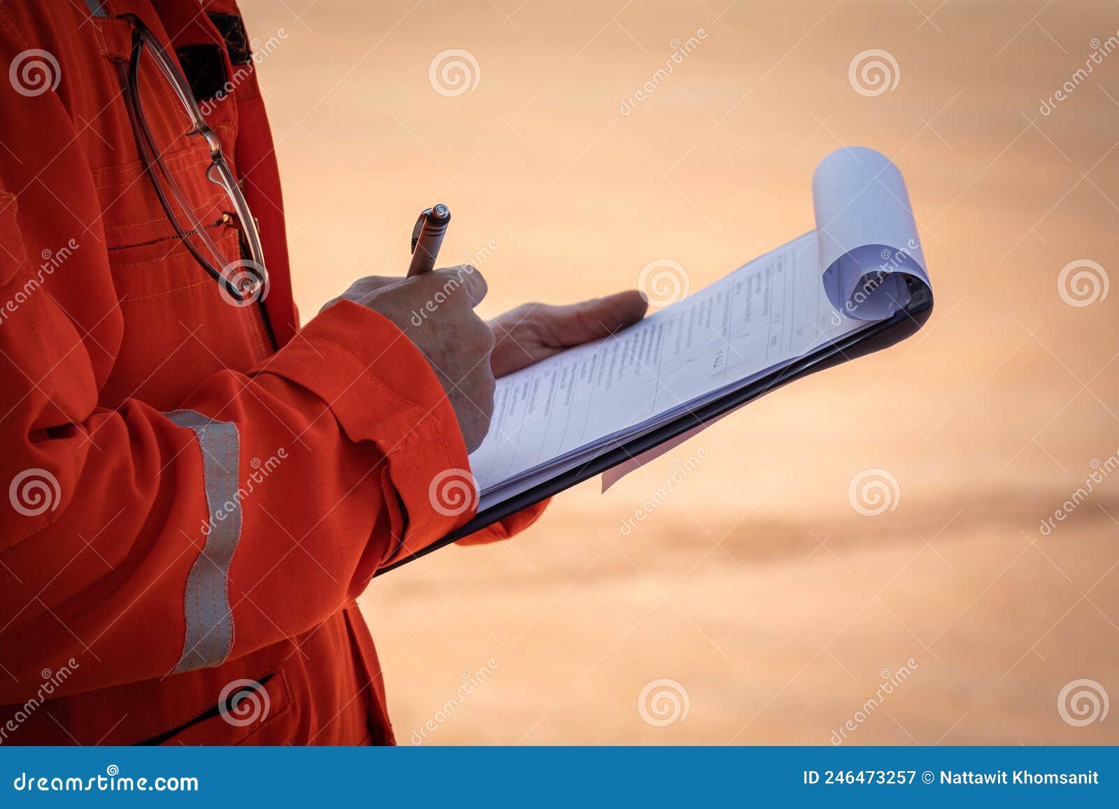 Taking Note during Perform Safety Audit and Inspection. Stock Image ...