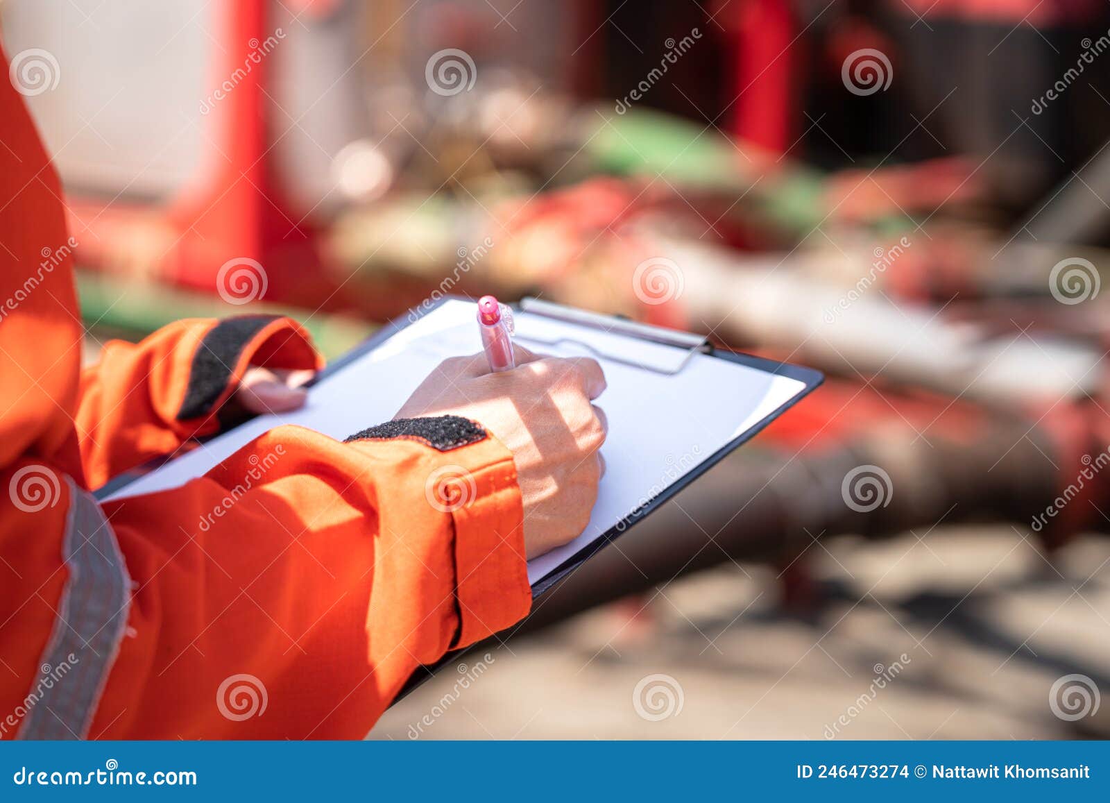 Taking Note during Perform Safety Audit and Inspection. Stock Photo ...