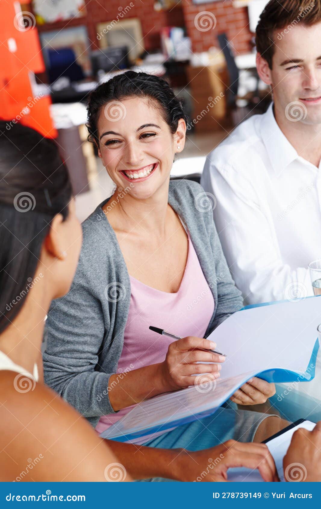 Taking Notes in a Collaborative Meeting. a Happy Team of Creative ...