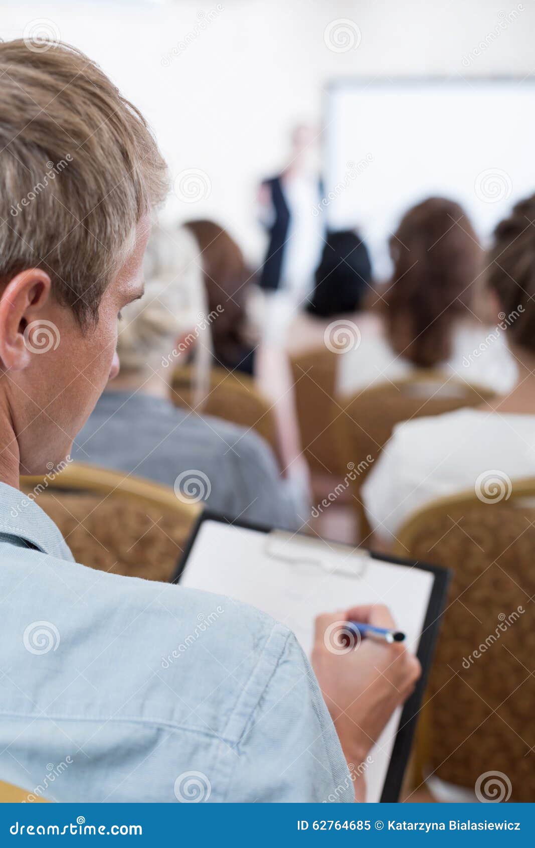 Taking Notes during Conference Stock Image - Image of business, manager ...