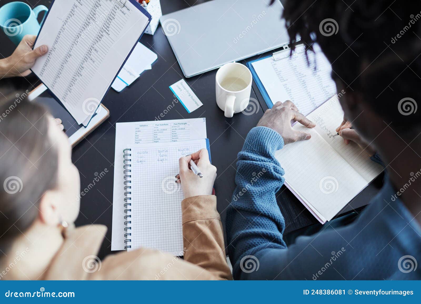 Taking Notes in English Class Stock Image - Image of circle, diverse ...