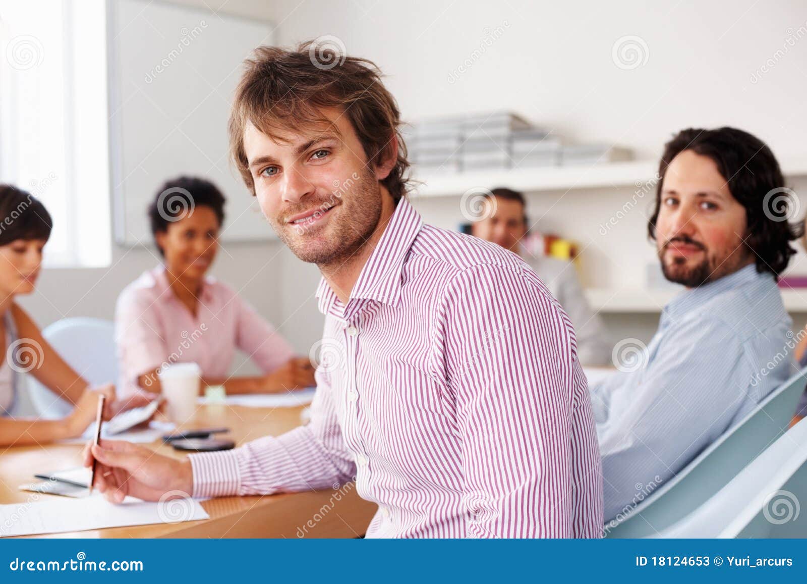 Taking notes in meeting stock image. Image of colleague - 18124653