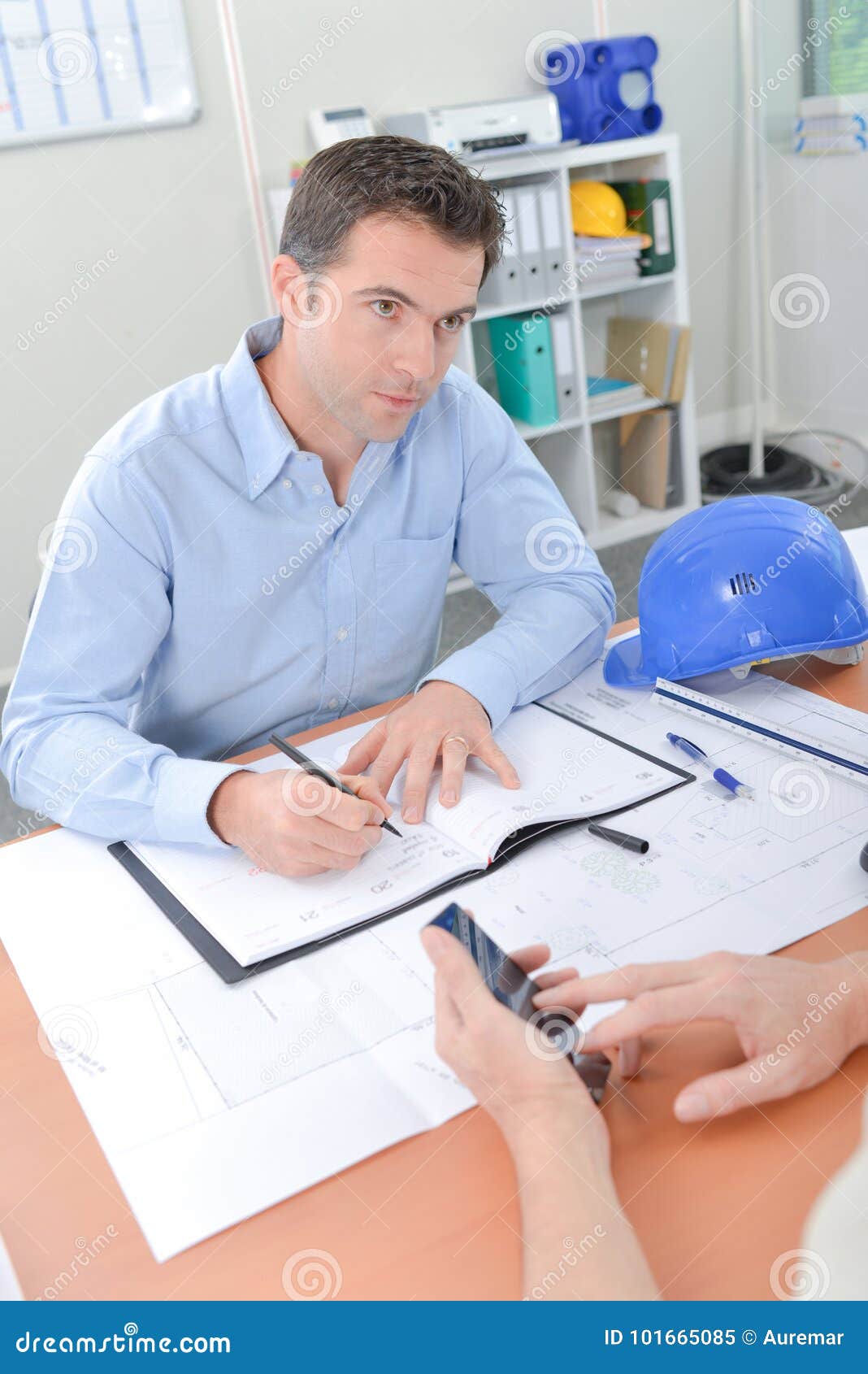 Taking Notes during Meeting Stock Image - Image of businessman ...