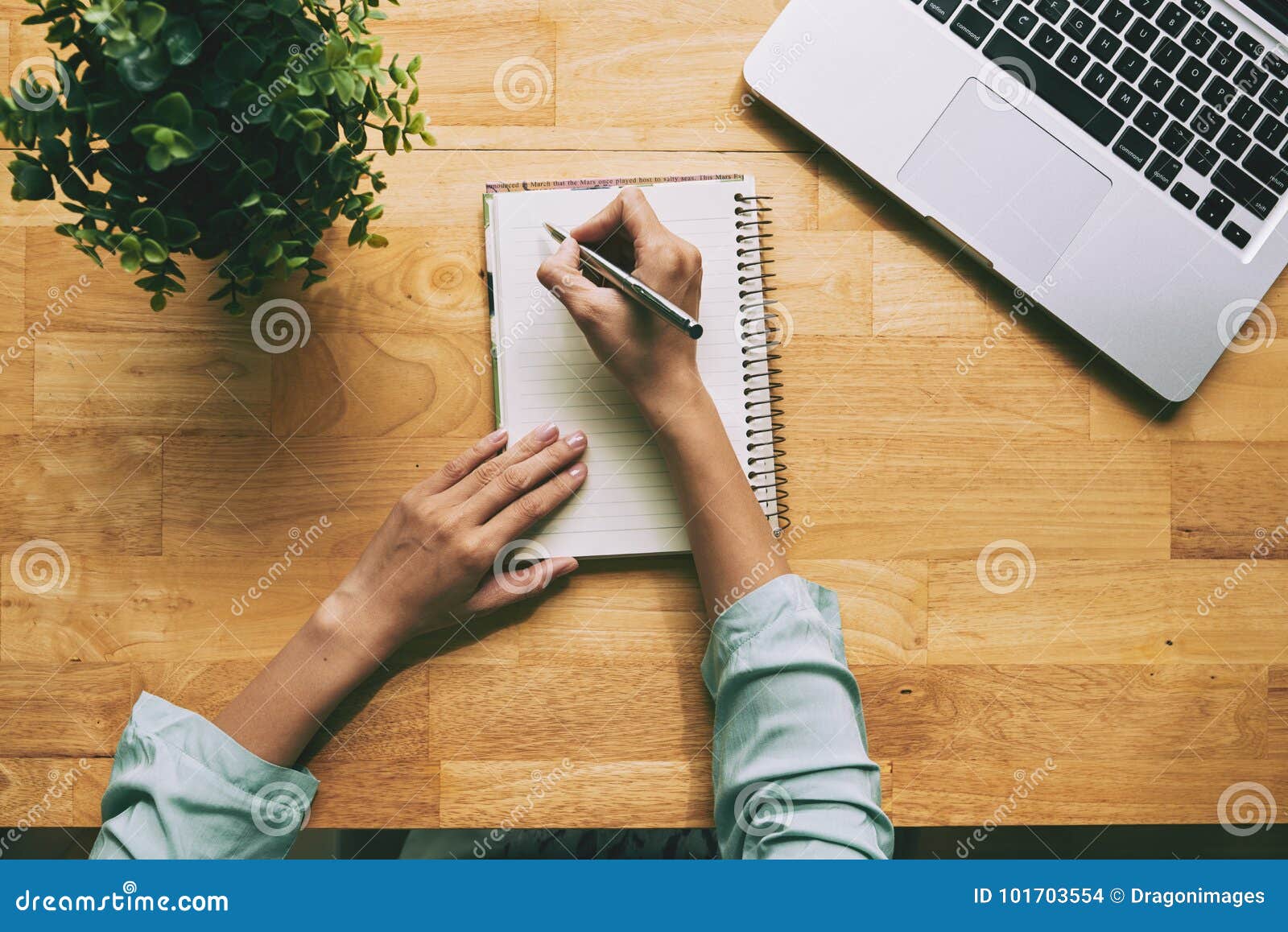 Taking Notes at Office Desk Stock Photo - Image of plan, woman: 101703554