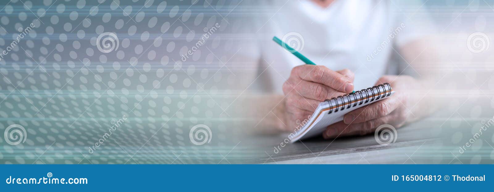 Taking Notes; Panoramic Banner Stock Photo - Image of banner, hands ...