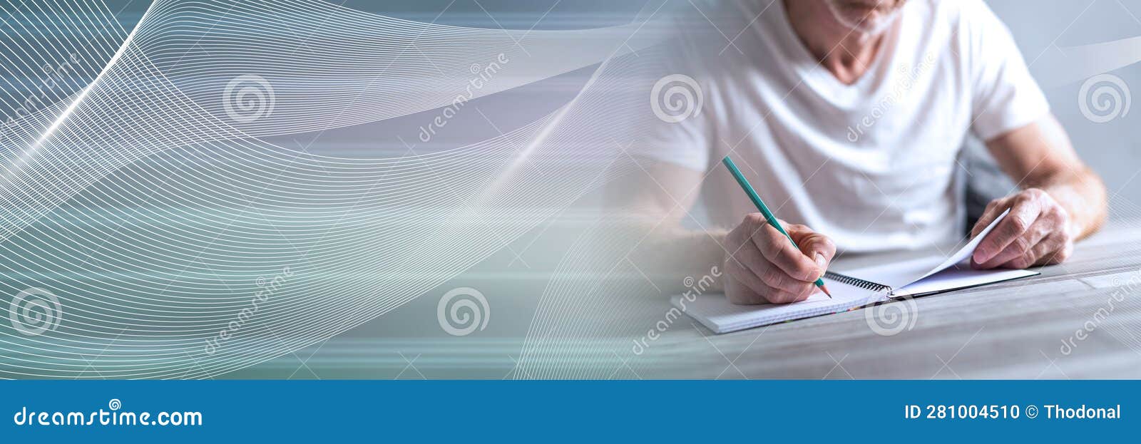 Taking Notes Panoramic Banner Stock Photo - Image of banner, paper ...