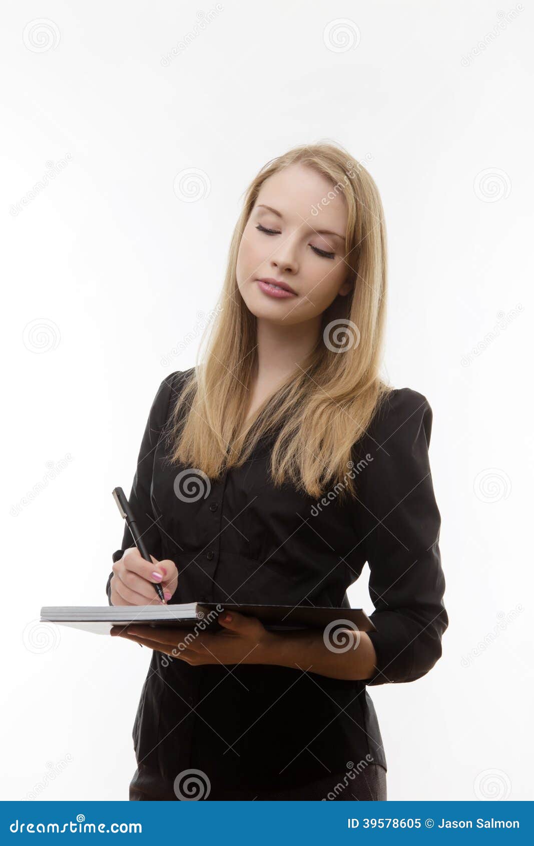 Taking notes stock image. Image of person, document, businesswoman ...