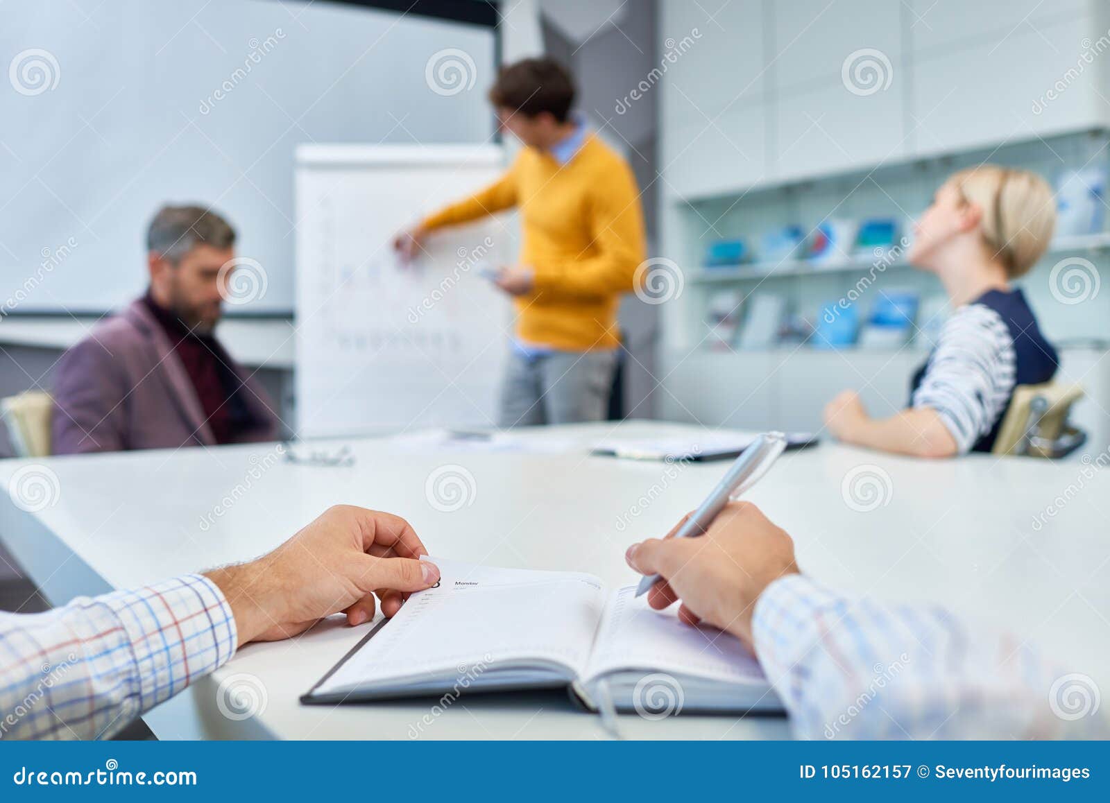 Taking Notes during Working Meeting Stock Image - Image of project ...
