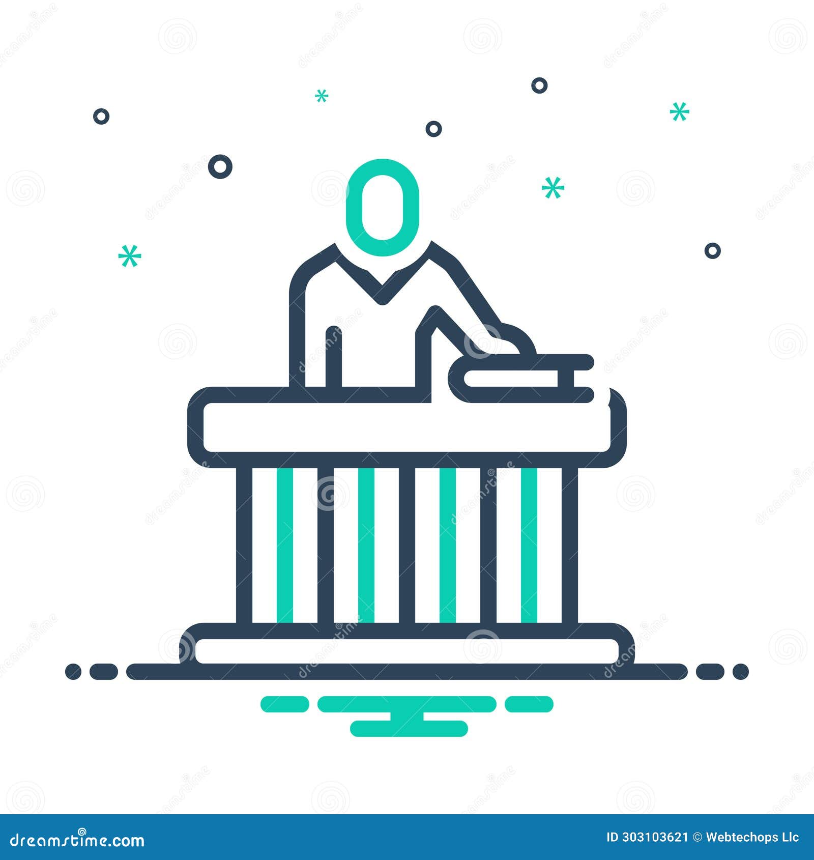 Mix Icon for Taking Oath, Justice and Witness Stock Vector ...
