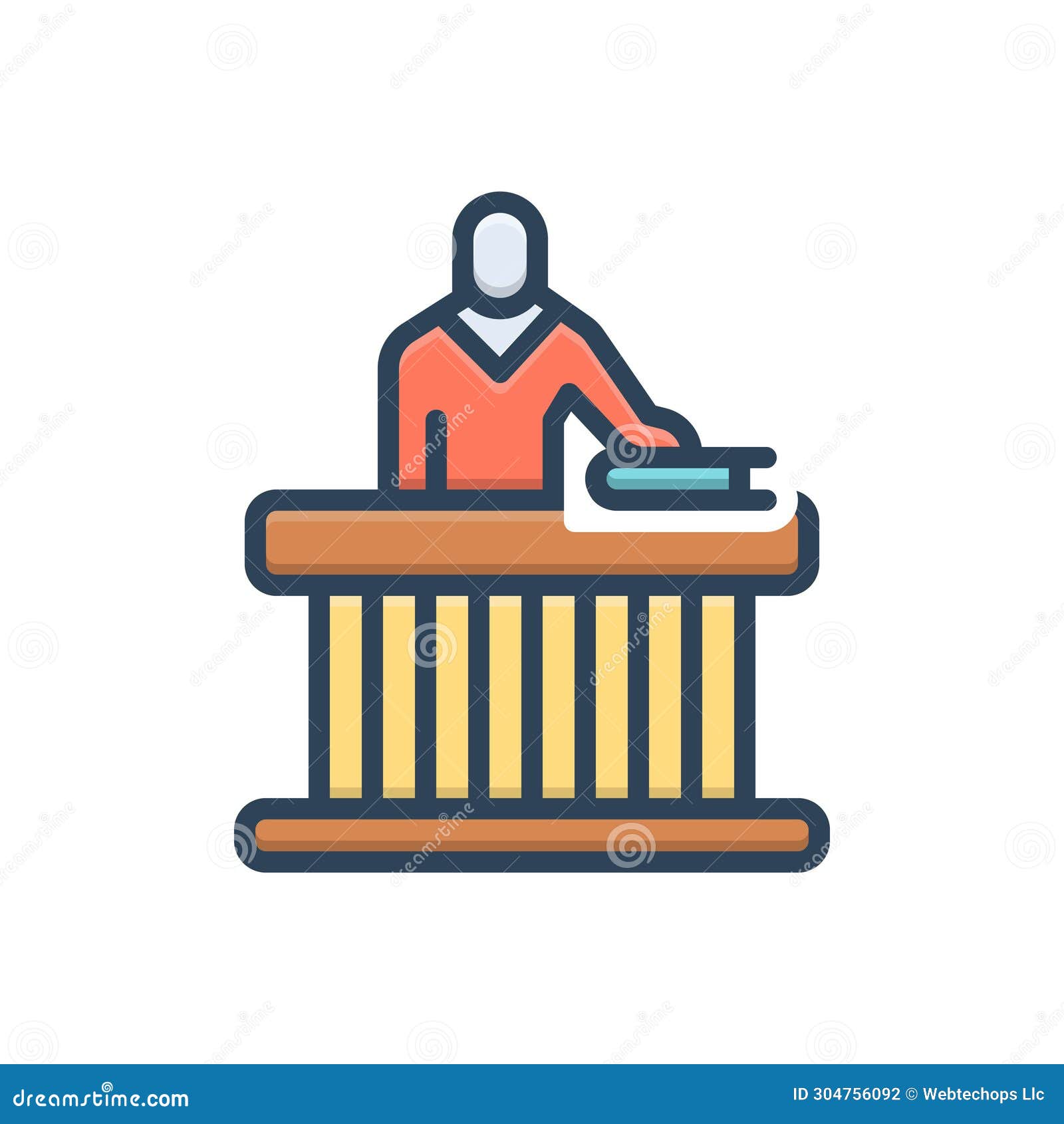 Color Illustration Icon for Taking Oath, Box and Court Stock Vector ...