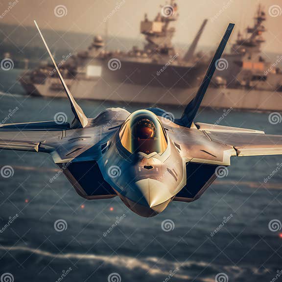 A Fighter Plane is Taking Off from an Aircraft Carrier.generative Ai ... A Fighter Plane is Taking Off from an Aircraft Carrier.generative Ai ...