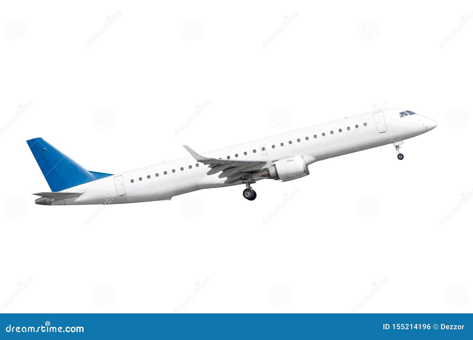 Taking Off Passenger Plane, Isolated on White Background Stock Photo ...
