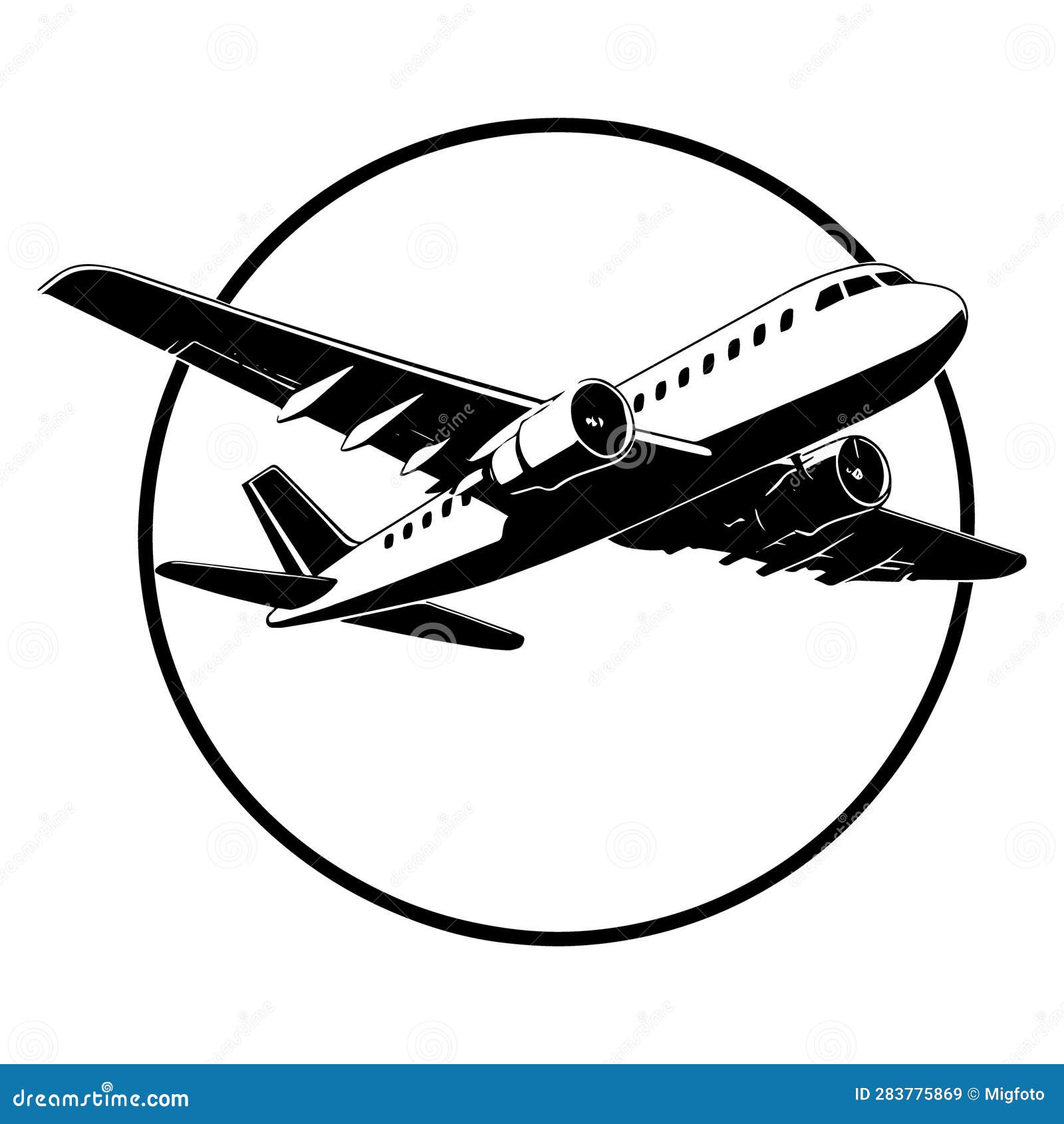 Taking off plane logo stock vector. Illustration of cloud - 283775869