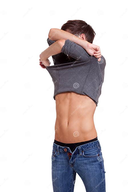 Taking off shirt stock image. Image of person, caucasian - 16978735