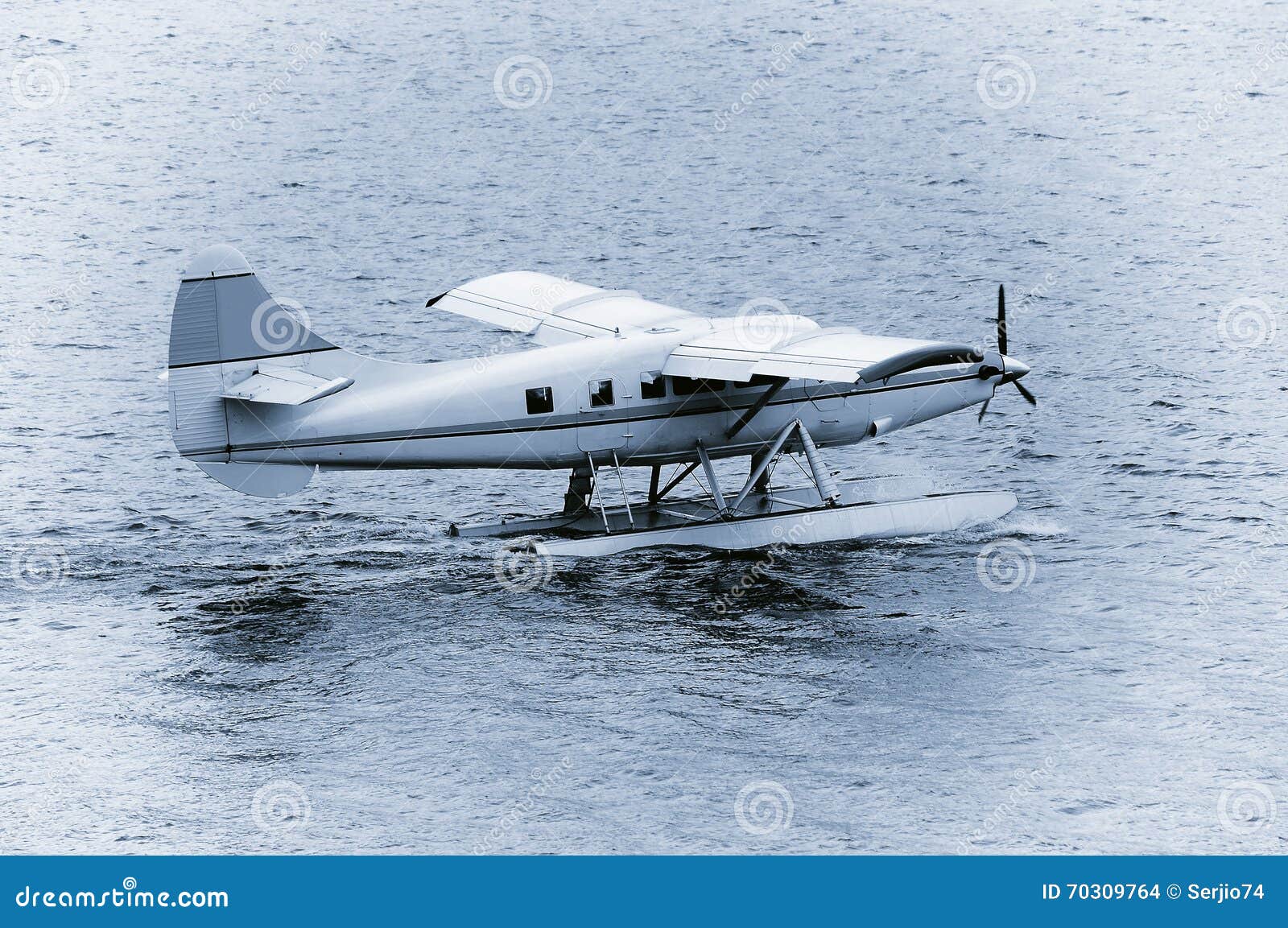 Taking Off the Small Passenger Plane. Stock Photo - Image of high ...