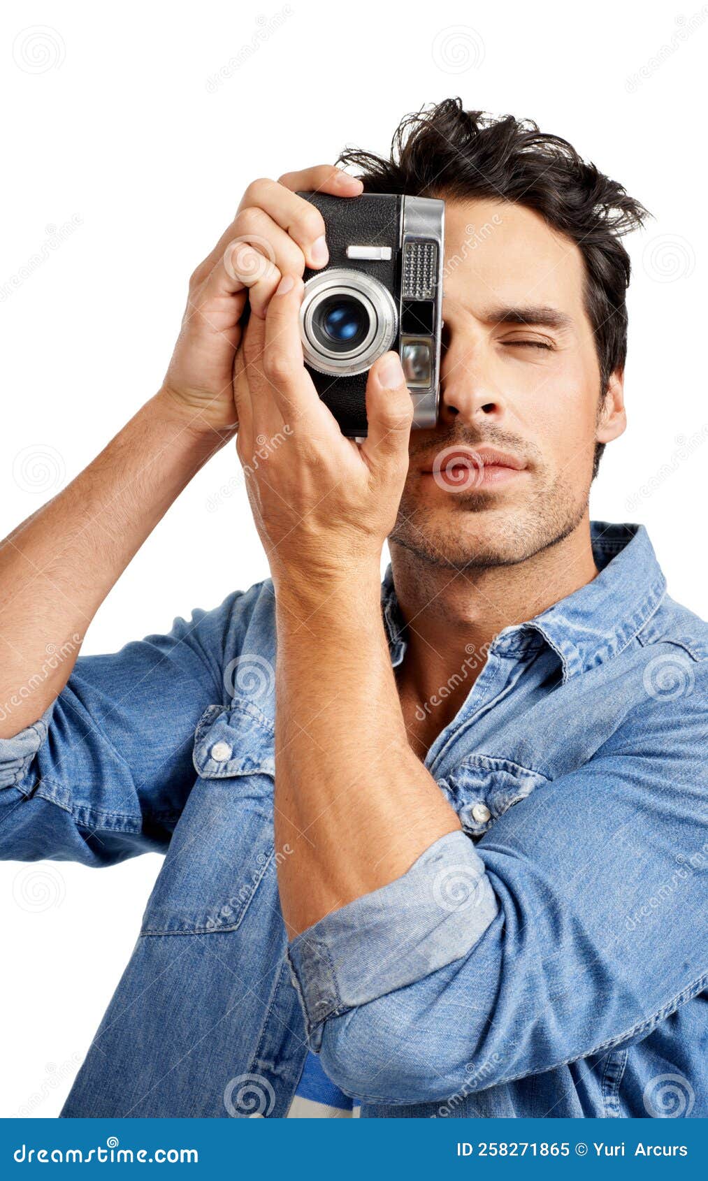 Taking a Picture. a Handsome Young Man Taking a Picture of You. Stock ...