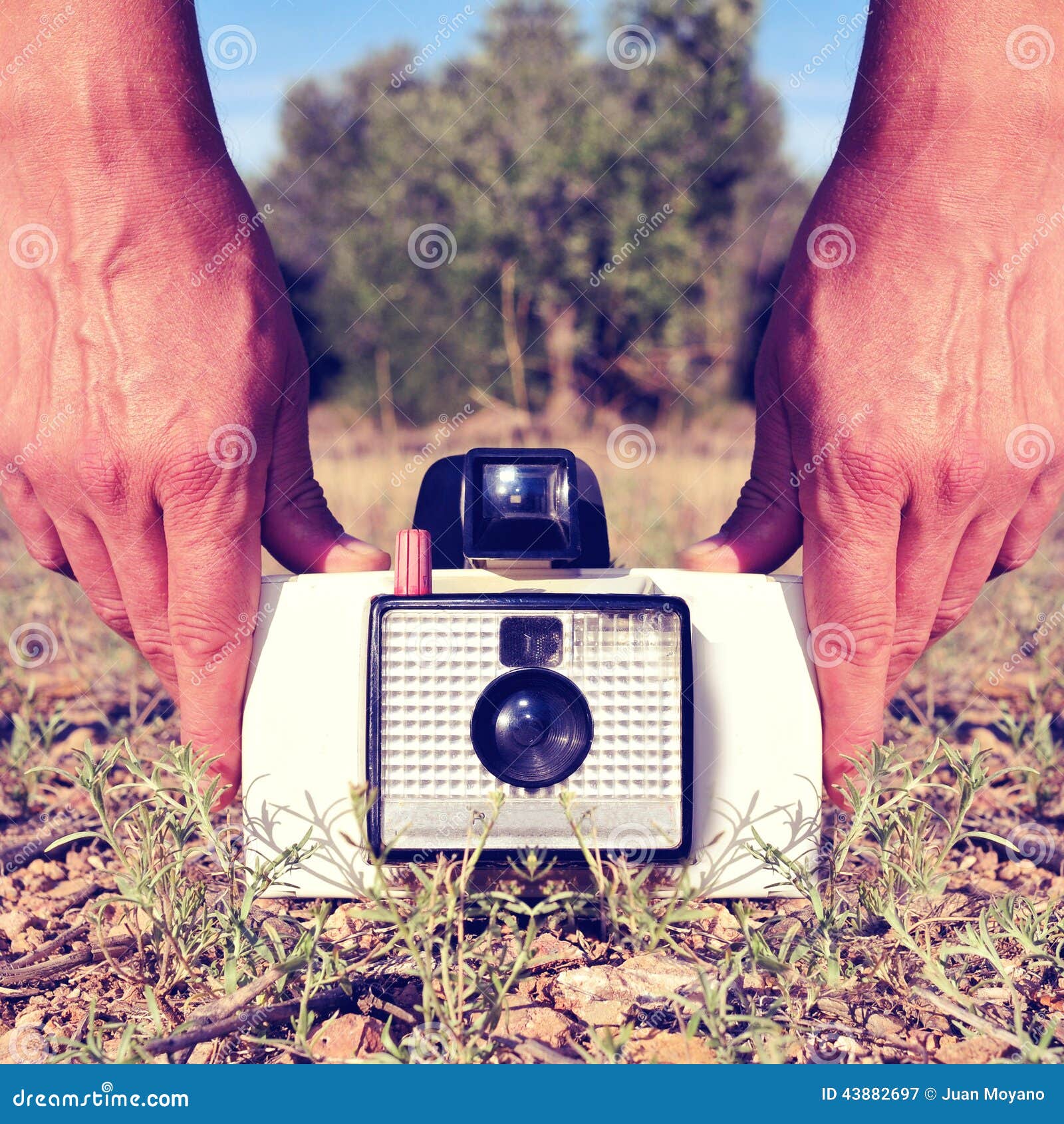 Taking a Picture with an Old Instant Camera Stock Image - Image of ...