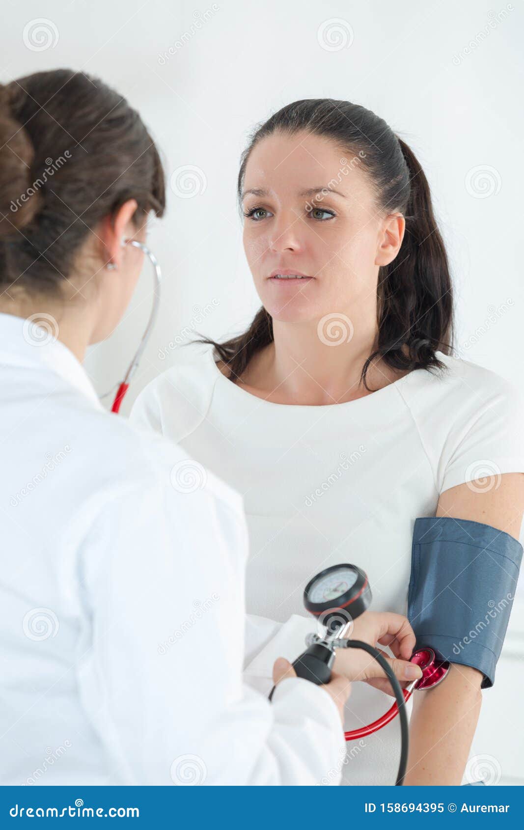 She Taking Pressure To Woman Stock Image - Image of healthcare, problem ...