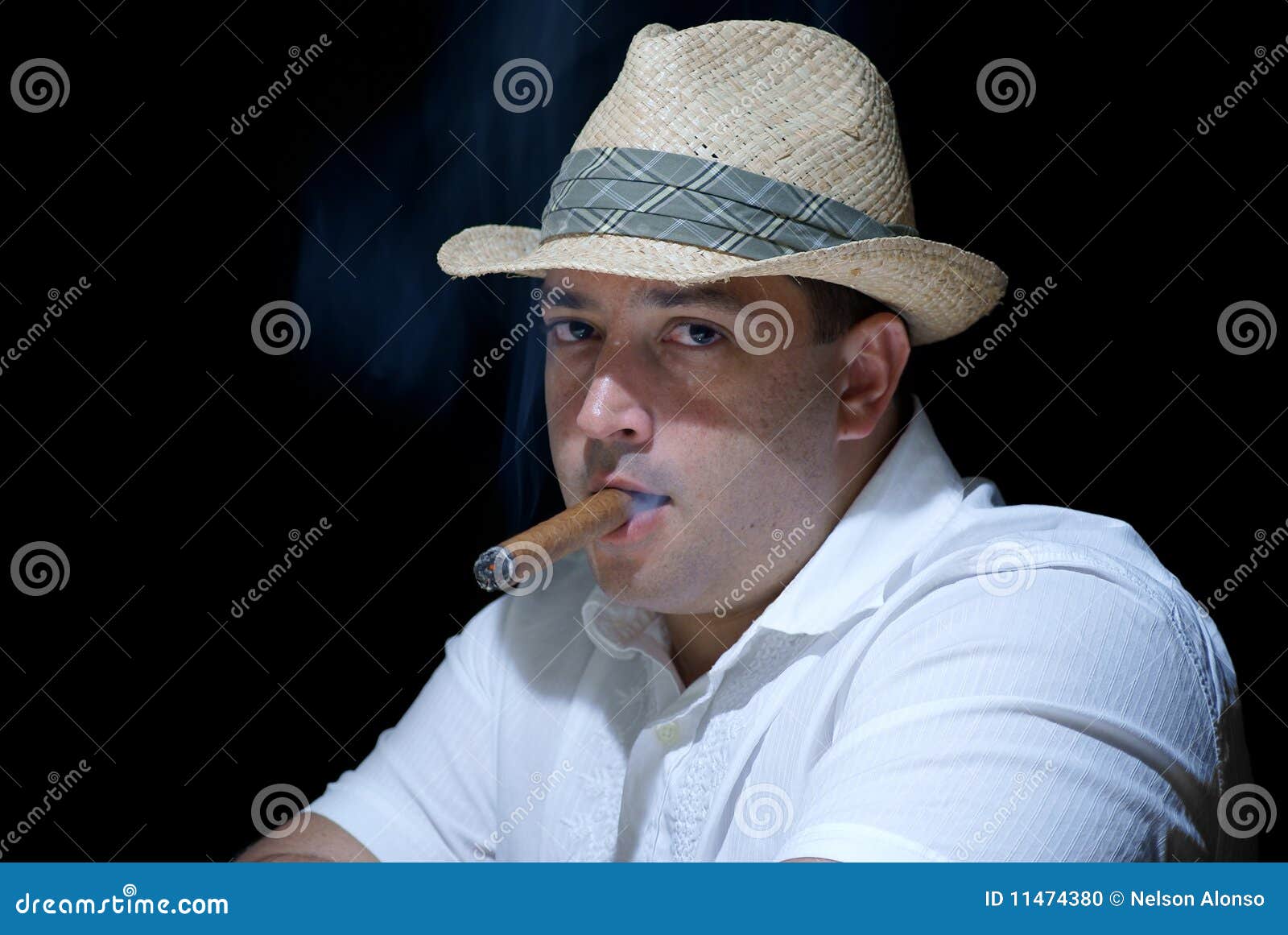 Taking a Puff stock photo. Image of blue, puro, eyes - 11474380