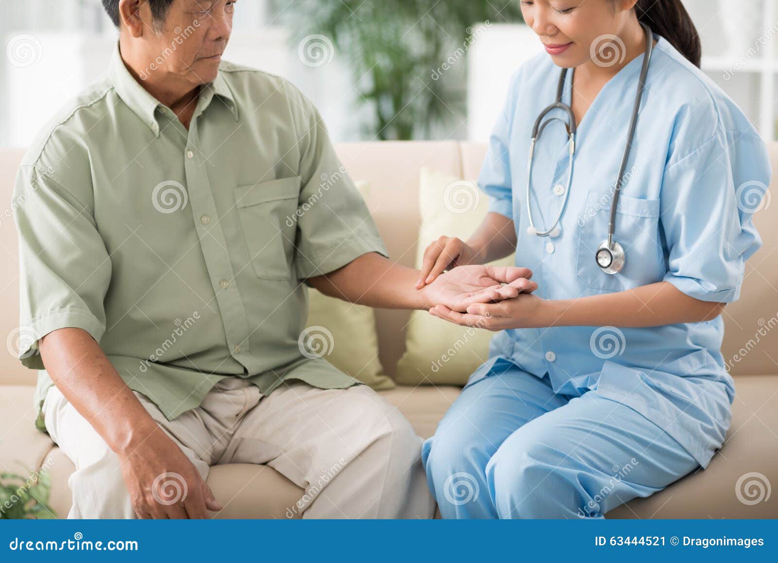 Taking pulse stock image. Image of senior, professional - 63444521