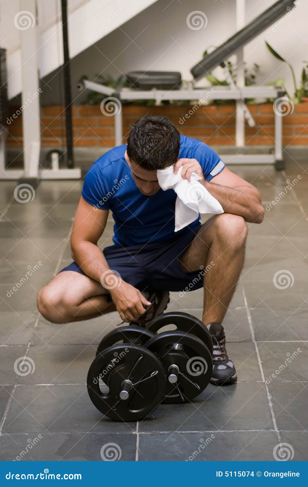 Taking a Rest stock photo. Image of male, athletic, barbell - 5115074