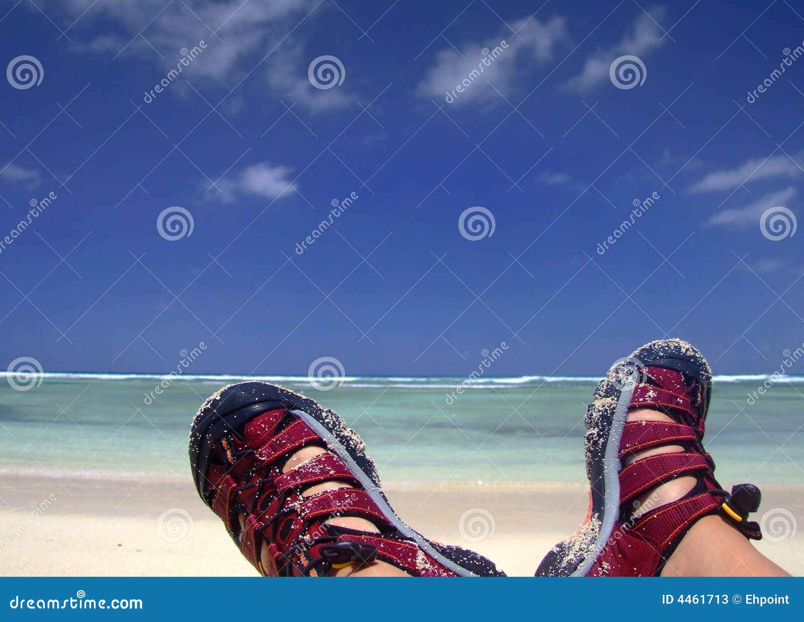 Taking rest on the beach stock image. Image of sandals - 4461713